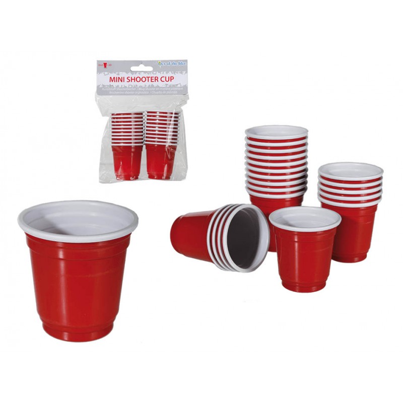 Shooter mug plastiques rouges (x20) - MaPlusBelleDeco.com